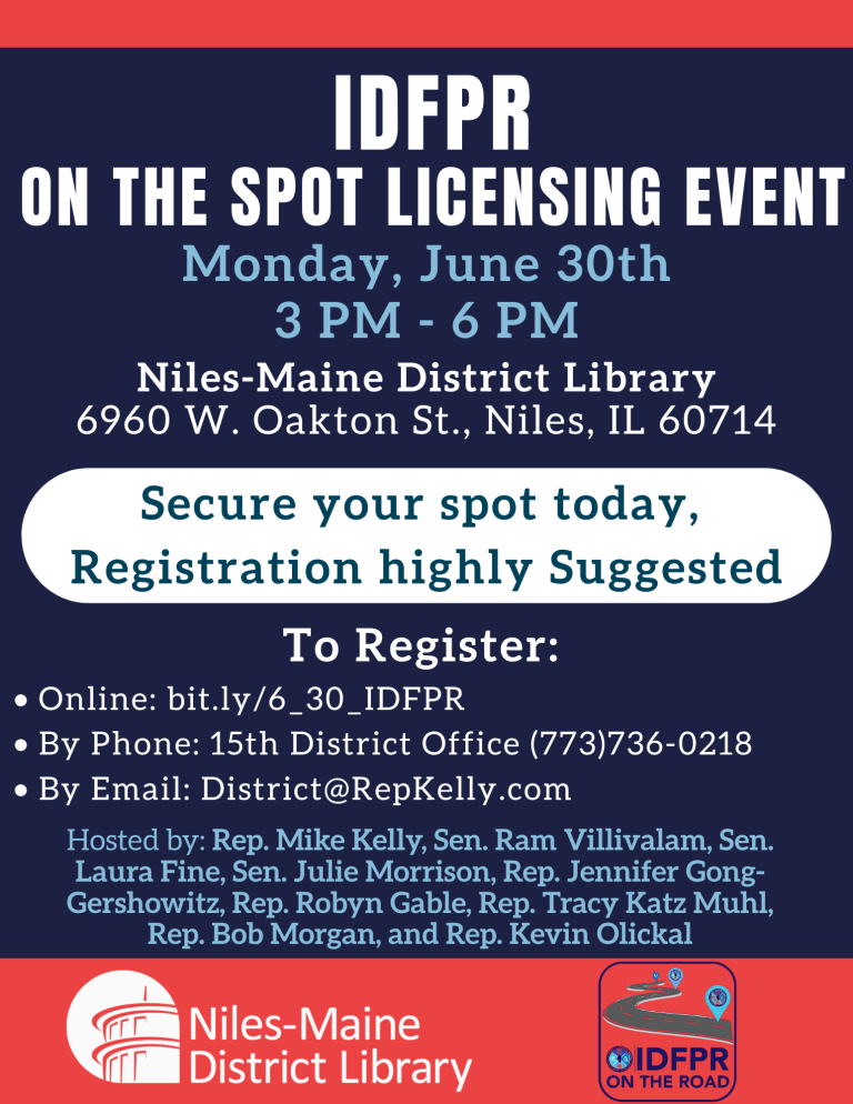 IDFPR On The Spot Licensing Event – Representative Michael Kelly